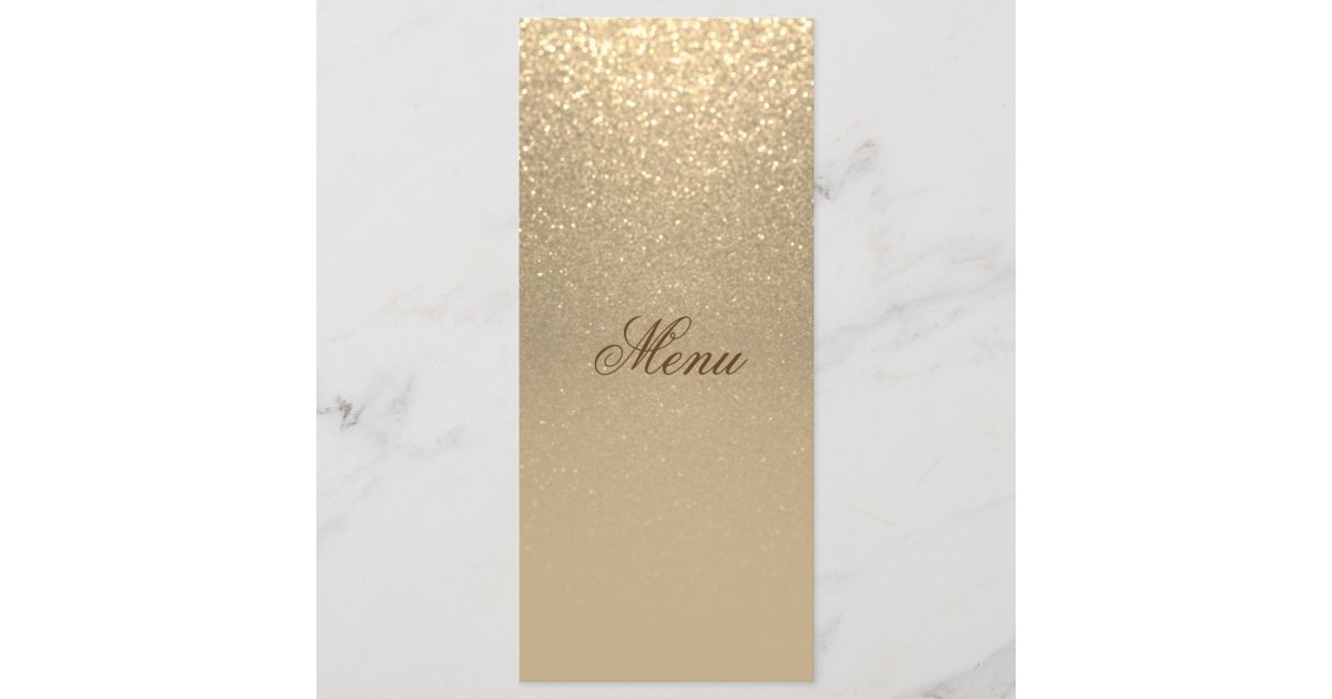 Gold Glitter Menu | Zazzle