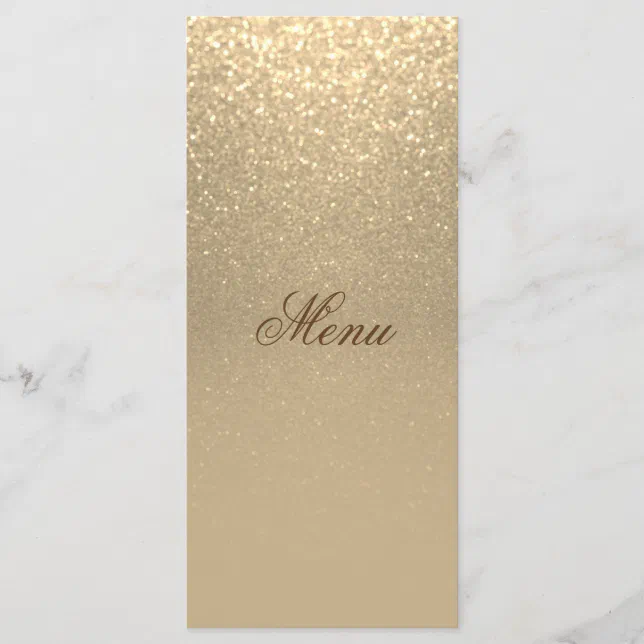 Gold Glitter Menu | Zazzle