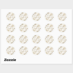 Gold Glitter Merry Christmas Classic Round Sticker | Zazzle