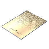 Gold Glitter Metal Monogram Glam Name Notebook | Zazzle