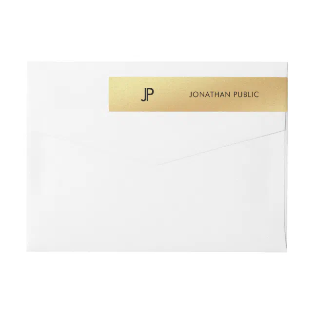 Gold Glitter Modern Elegant Professional Chic Wrap Around Label | Zazzle