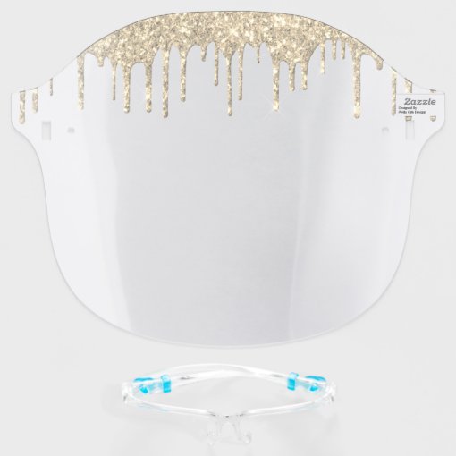 Gold Glitter Modern Glam Luxury Salon Face Shield | Zazzle