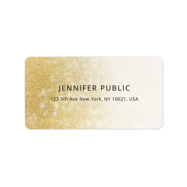 Gold Glitter Modern Simple Template Professional Label | Zazzle