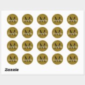 Gold Glitter Monogram Initial Name Classic Round Sticker | Zazzle