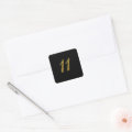 Gold Glitter Number 11 Square Sticker | Zazzle