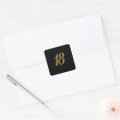 Gold Glitter Number 18 Square Sticker | Zazzle