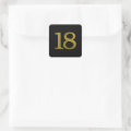 Gold Glitter Number 18 Wide Font Square Sticker | Zazzle
