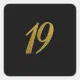 Gold Glitter Number 19 Square Sticker | Zazzle