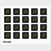 Gold Glitter Number 22 Square Sticker | Zazzle