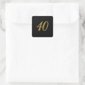 Gold Glitter Number 40 Square Sticker | Zazzle