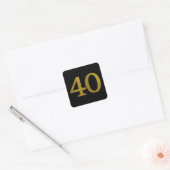 Gold Glitter Number 40 Wide Font Square Sticker | Zazzle