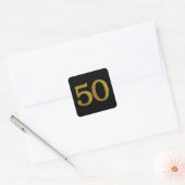 Gold Glitter Number 50 Wide Font Square Sticker | Zazzle