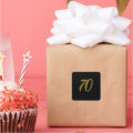 Gold Glitter Number 70 Square Sticker | Zazzle