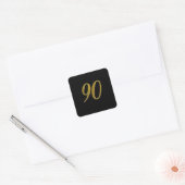 Gold Glitter Number 90 Square Sticker | Zazzle