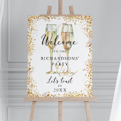 Gold Glitter Party Welcome Sign | Zazzle
