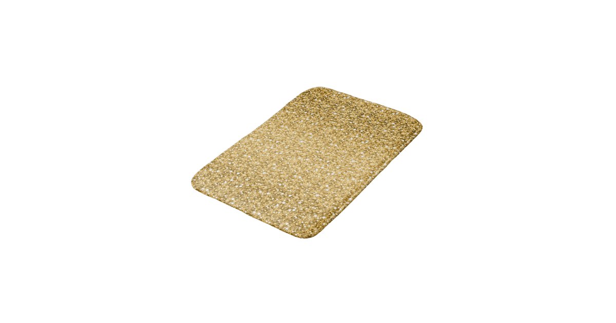 Gold Glitter Pattern Bathroom Mat | Zazzle