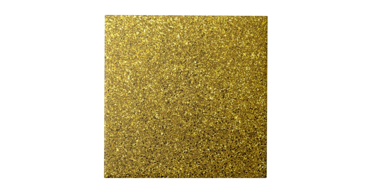 Gold Glitter Pattern Ceramic Tile | Zazzle