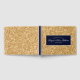 Gold Glitter Pattern & Dark Blue Guest Book | Zazzle
