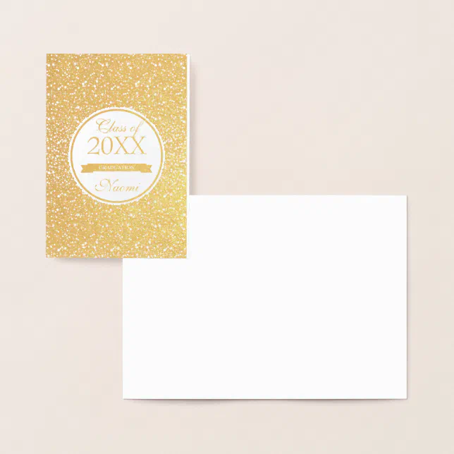Gold Glitter Pattern Foil Card | Zazzle