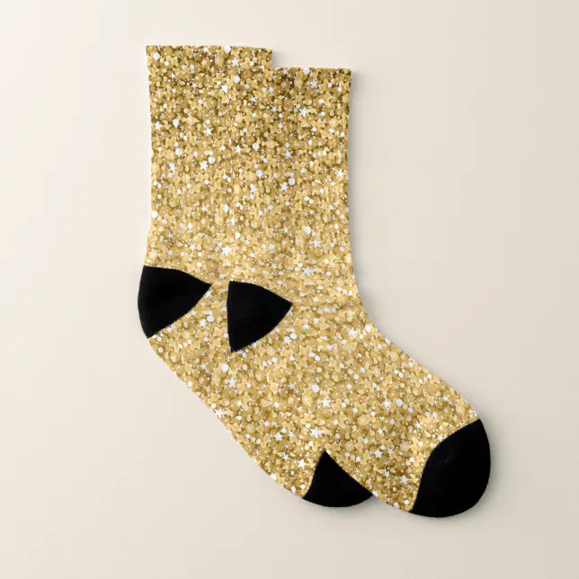 Gold Glitter Pattern With Black And White Socks | Zazzle