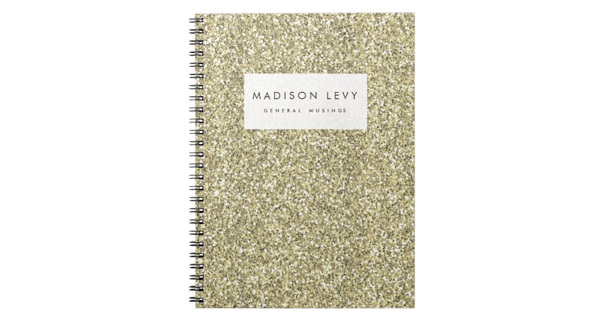Gold Glitter Personalized Journal Notebook | Zazzle