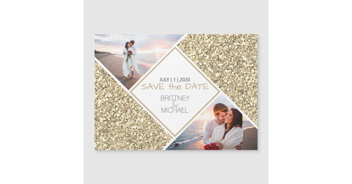 Gold Glitter Photo Collage | Zazzle
