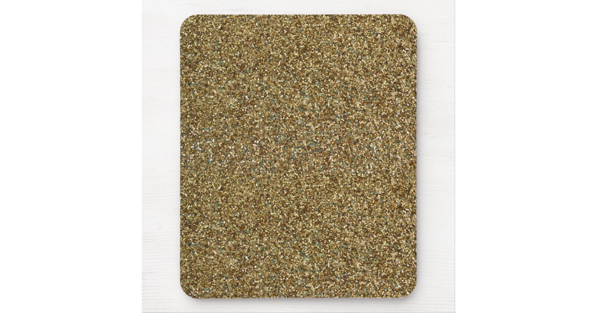 Gold Glitter Print Metallic Mouse Pad | Zazzle