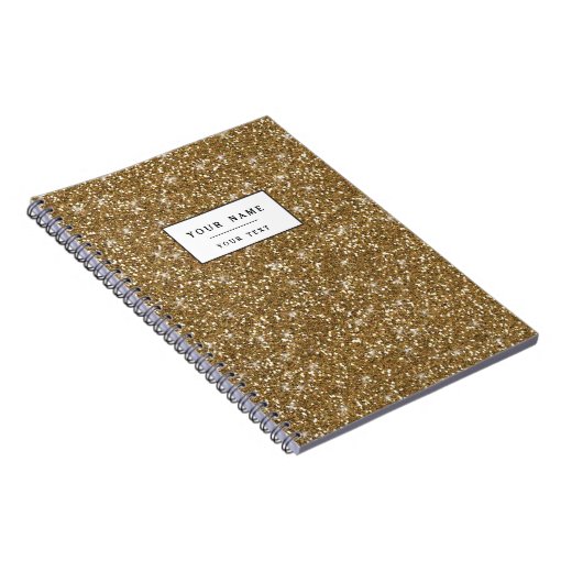 Gold Glitter Printed Notebook | Zazzle