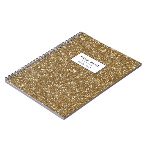 Gold Glitter Printed Notebook | Zazzle