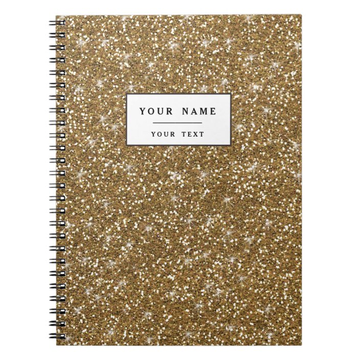 Gold Glitter Printed Notebook | Zazzle.com