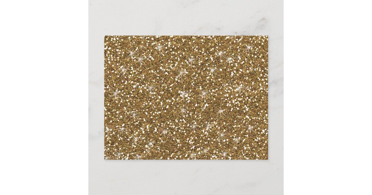 Gold Glitter Printed Postcard | Zazzle