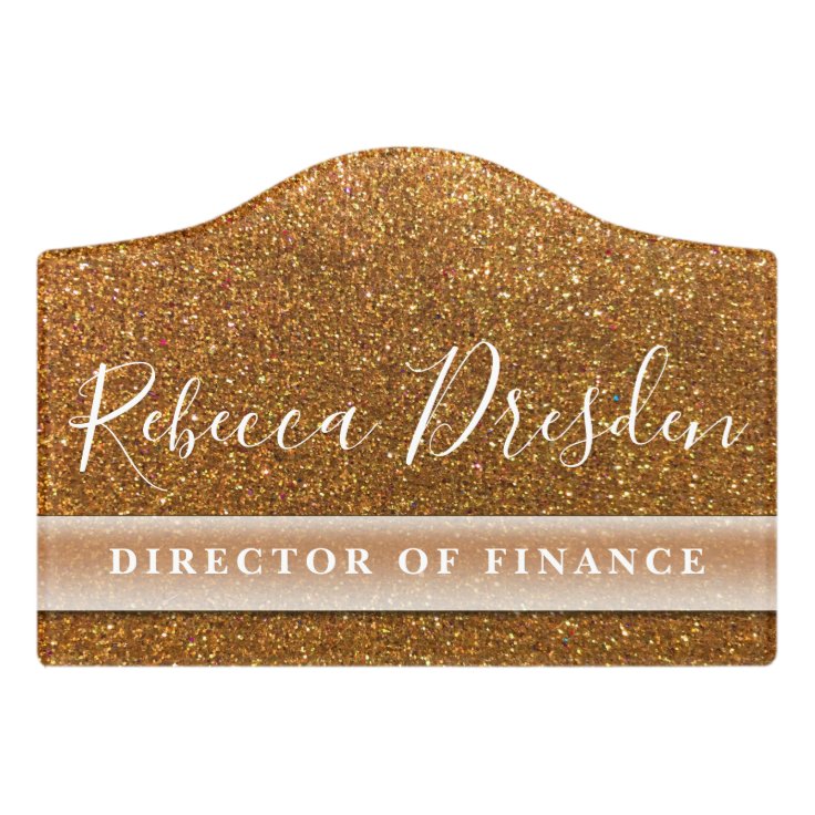 Gold Glitter Professional Office Executive Job Door Sign | Zazzle