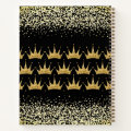 Gold Glitter Queen and Princess Crown Notebook | Zazzle
