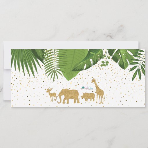 Gold Glitter Safari Adventure Ticket Pass Invitation | Zazzle