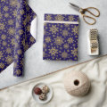 Gold Glitter Snowflakes Wrapping Paper | Zazzle