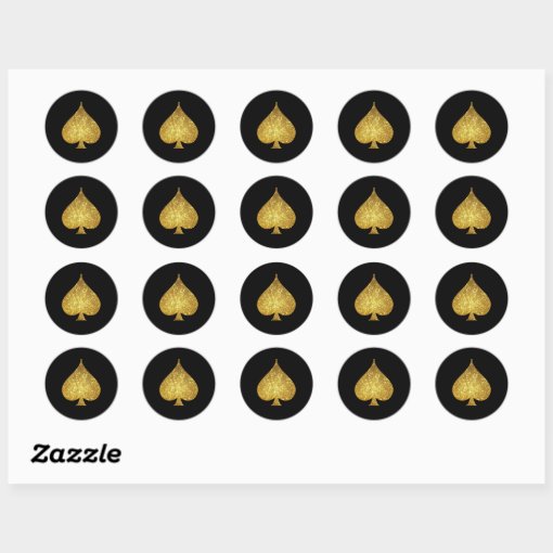 Gold Glitter Spade Symbol Sticker | Zazzle