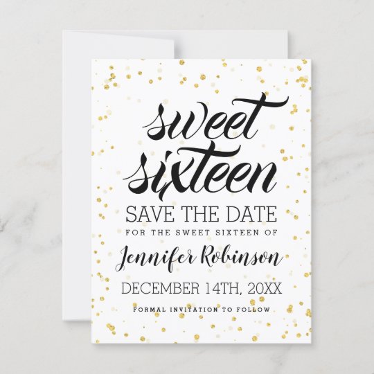 Sweet 16 "Save The Date" Teal Midnight Glam Save The Date | Zazzle.com