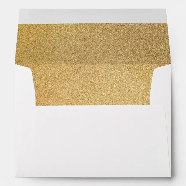 Gold Glitter Sparkle Fancy Glamour - Lined Envelope | Zazzle