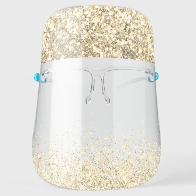 Gold Glitter & Sparkle Girly Face Shield | Zazzle