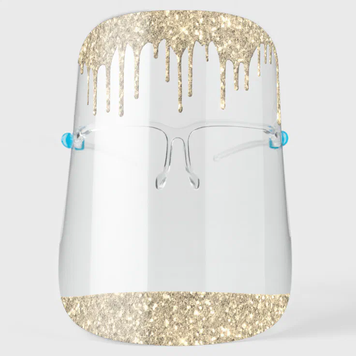 Gold Glitter Sparkle Glam Luxury Salon Face Shield | Zazzle