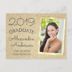 Gold Glitter Sparkle Graduation Announouncement Announcement Postcard ...