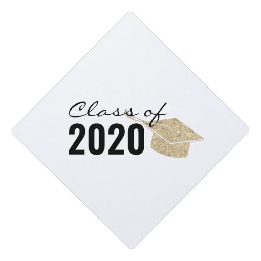 Gold Glitter Sparkle Graduation Class of 2020 Graduation Cap Topper ...