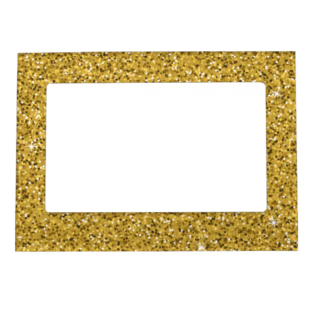 Gold Glitter Sparkle Magnetic Frame | Zazzle
