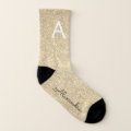 Gold Glitter & Sparkle Monogram Socks | Zazzle