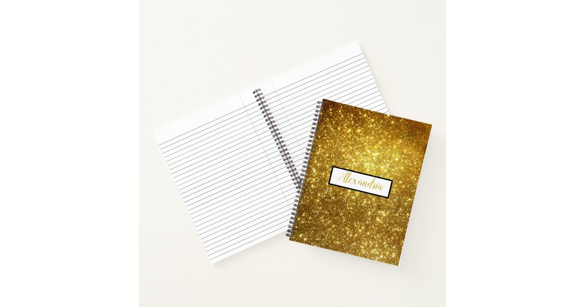 Gold Glitter Sparkle Notebook | Zazzle