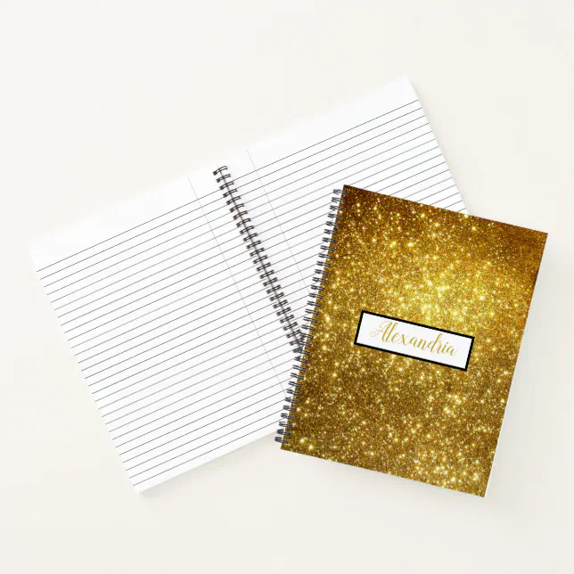 Gold Glitter Sparkle Notebook | Zazzle