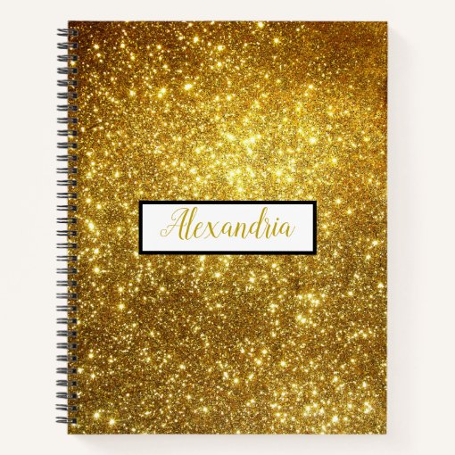 Gold Glitter Sparkle Notebook | Zazzle