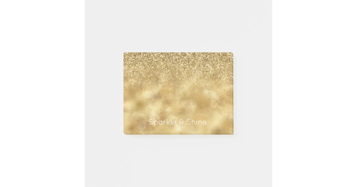 Gold Glitter Sparkle Post-it Notes | Zazzle