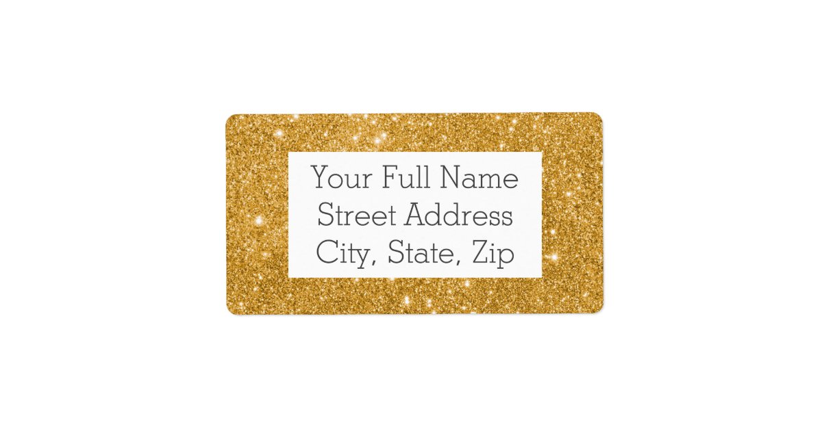 Gold Glitter Sparkles Label | Zazzle.com