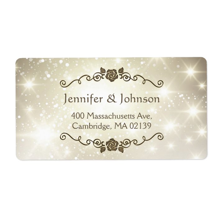 Gold Glitter Sparkles Wedding Label | Zazzle.com